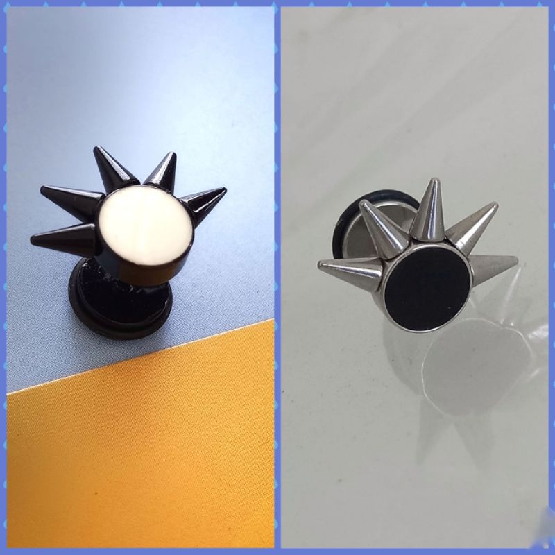 Jual Robagin ANT310 Anting Matahari Hitam Silver Pria Wanita Korea ...