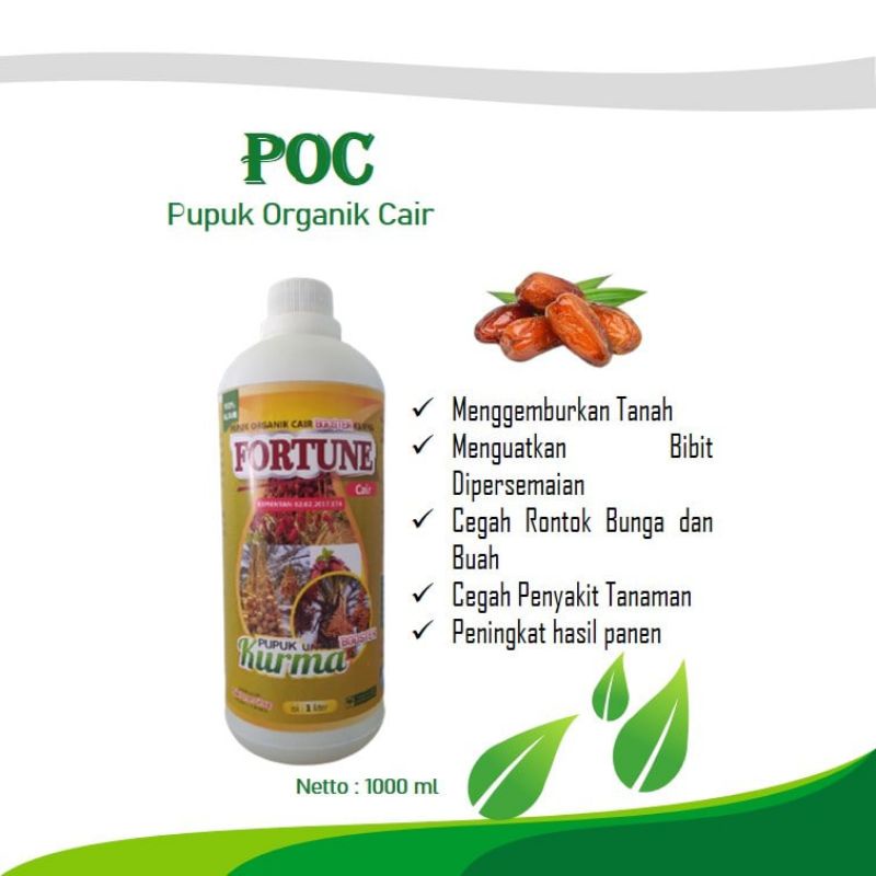 Jual Pupuk Pemicu Untuk Buah Kurma, Poc Fortune Agar Tanaman Cepat Berbuah 1 Liter | Shopee ...