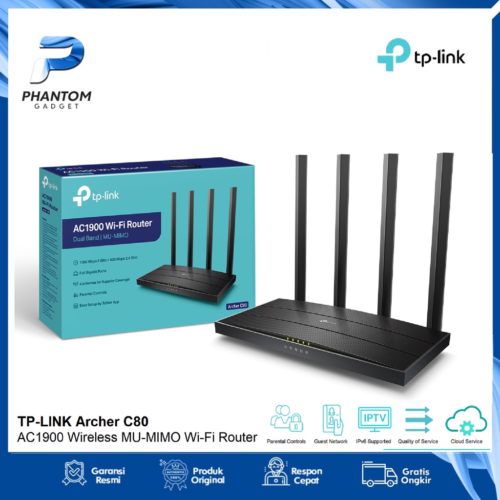 Jual TP-Link Archer C80 AC1900 Wireless Router WiFi MU-MIMO TP Link C ...