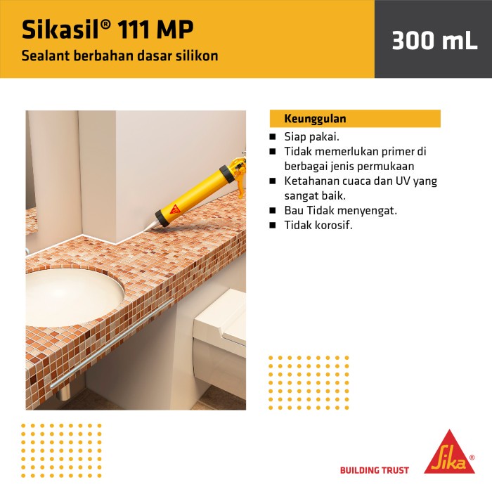 Jual Sikasil 111 Multi Purpose Sealant Silicone Lem Kaca Netral 300ml | Shopee Indonesia