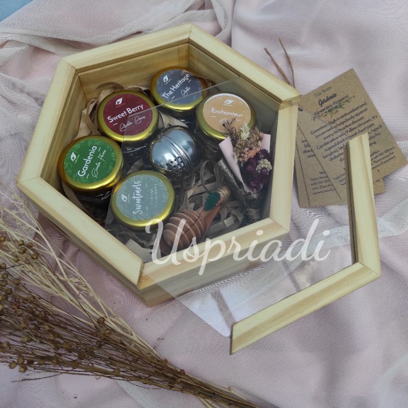 Jual Gift Box Kayu Segi 6 Kotak Hampers Kayu Hexagonal Kotak Mahar ...