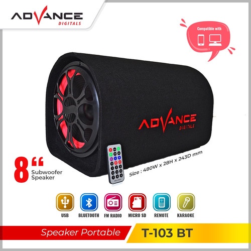 Jual Advance 8" Subwoofer Bluetooth Speaker Super Bass Speaker Karaoke T103 BT |Garansi Resmi ...