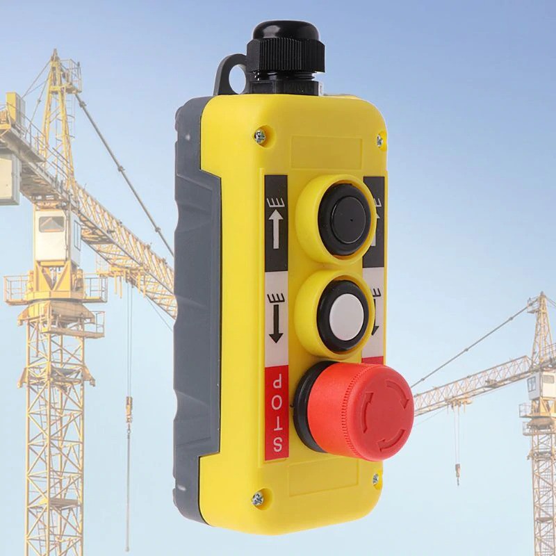 Jual Push Button Switch Emergency Stop Electric Crane Pendant Control ...