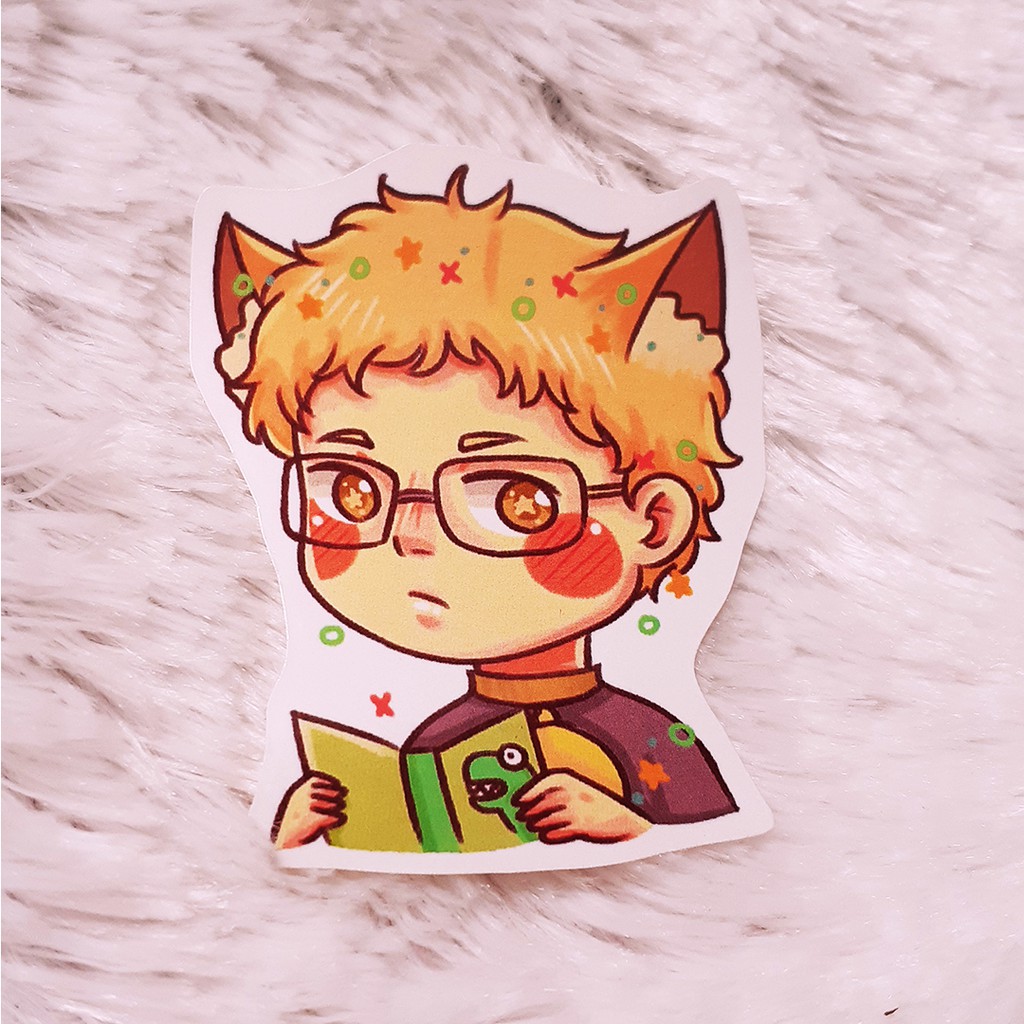 Jual Stiker besar Neko Kucing Haikyuu Hinata Suga Kuroo Tsukishima ...