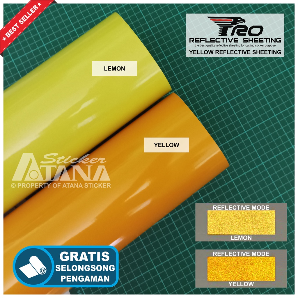 Jual Bahan Stiker Cutting Kuning Pro Reflective Sheeting Skotlet Nyala ...