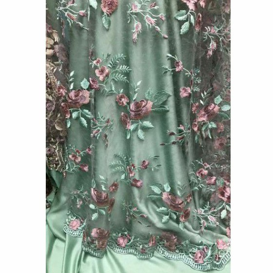 Jual Kain Tile Bunga 3D Pastel Lilac Mint Peach Pink Biru Hijau ...