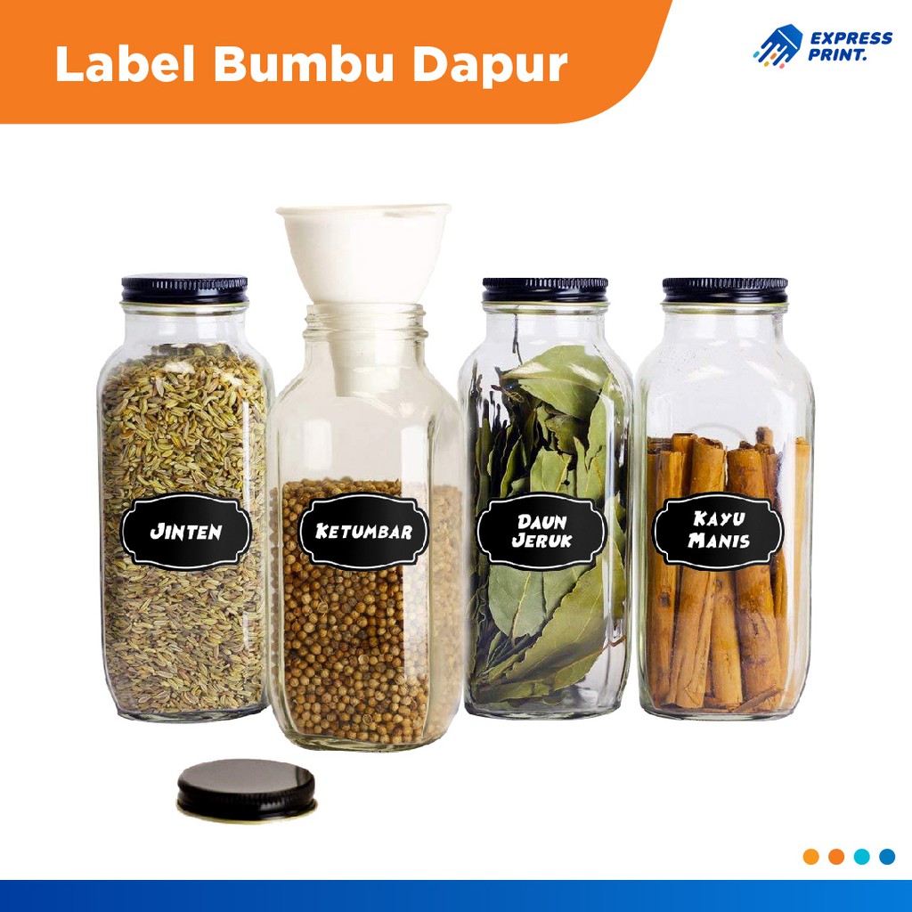 Jual Stiker Sticker Bumbu Dapur Custom Label Bumbu Dapur Pantry Toples ...