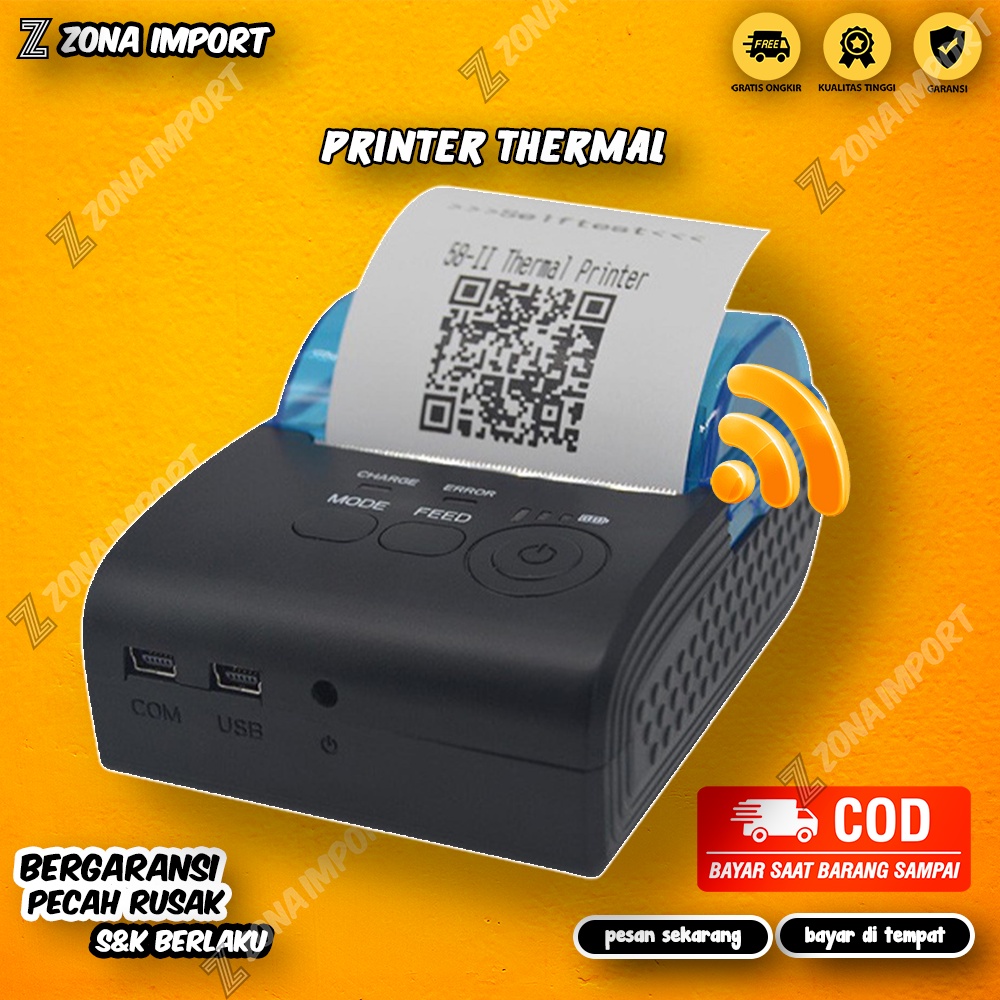 Jual Printer Nota Mini Portable Bluetooth Thermal Receipt Printer Cetak ...