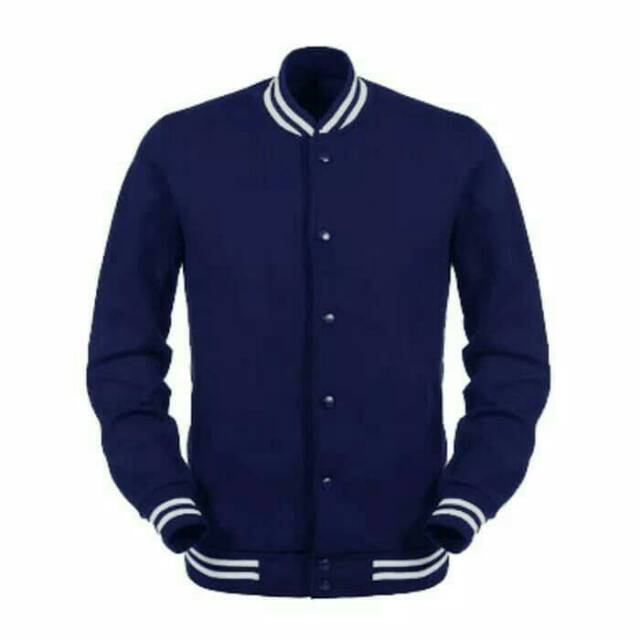 Jual Jaket baseball varsity jacket navy polos | Shopee Indonesia