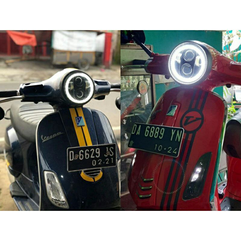 Jual Lampu daymaker 5.75inch 4 led plus senja white Vespa matic ...
