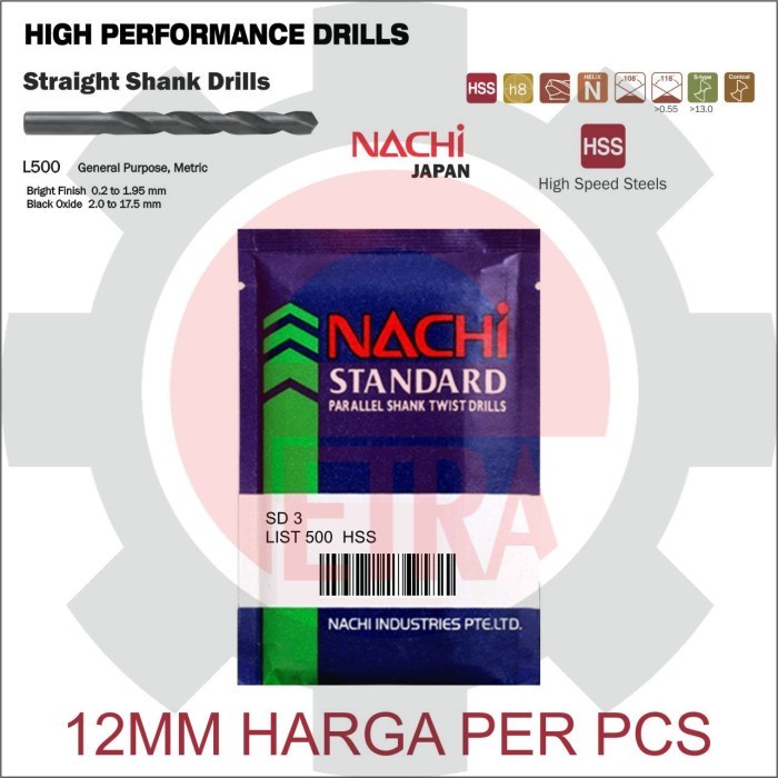 Jual MATA BOR BESI NACHI 12 MM / MATABOR BESI NACHI 12MM ORIGINAL NACHI | Shopee Indonesia