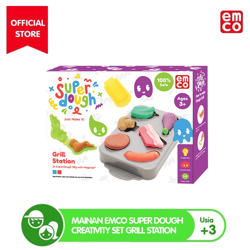 Jual Mainan EMCO Super Dough Creativity Set Grill Station | Shopee ...