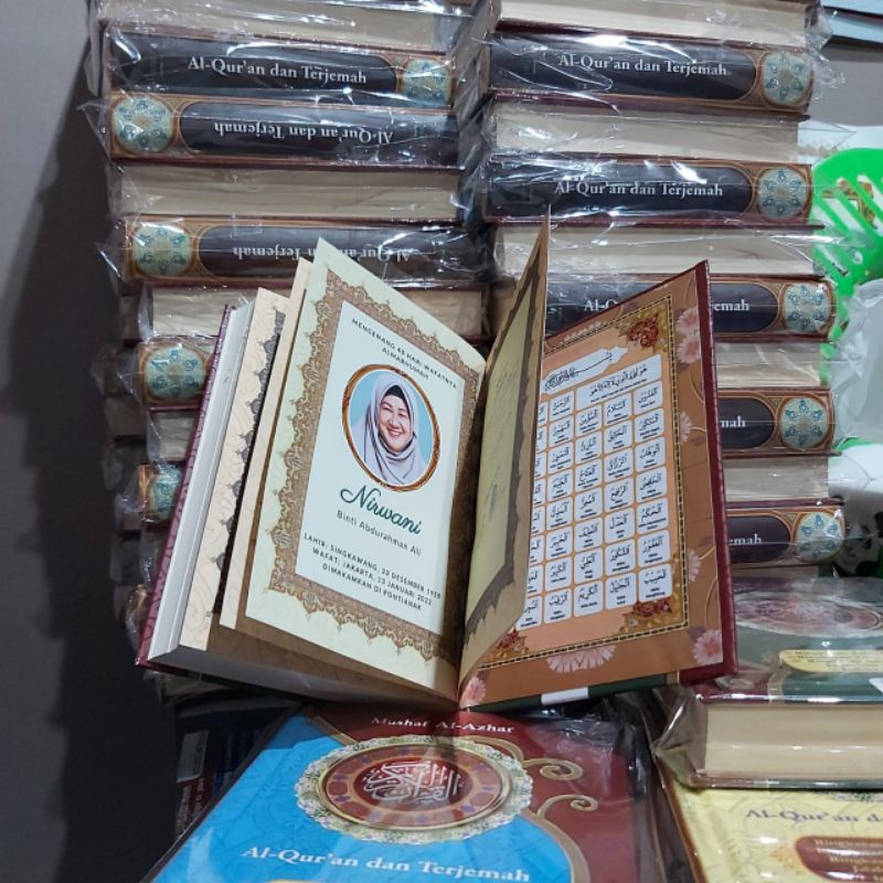 Jual Souvenir Tahlil Cetak Alquran 40 Hari A6 15 X 10cm Saku Terjemah