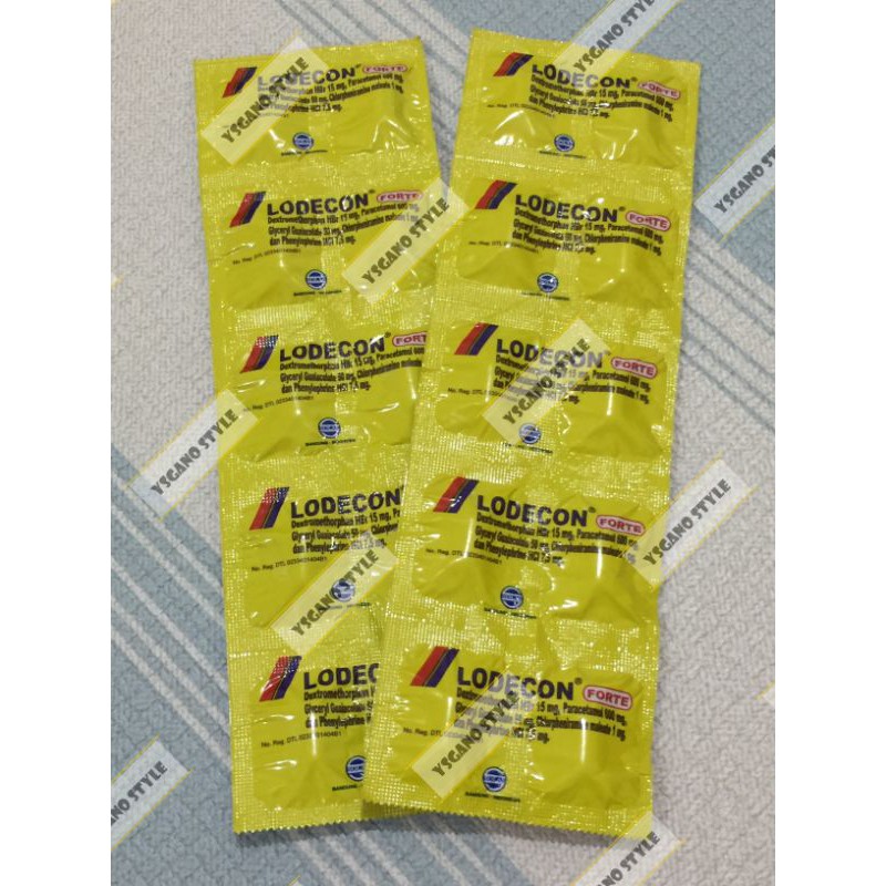 Jual LODECON FORTE Obat Pusing Batuk Pilek Flu ISPA 1 STRIP 10 KAPLET ...