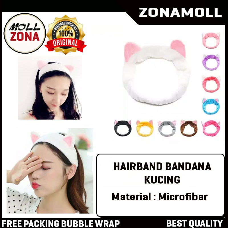 Jual KOREAN RABBIT EAR MODEL HAIR BAND / BANDANA BANDO CUCI MUKA LUCU ...