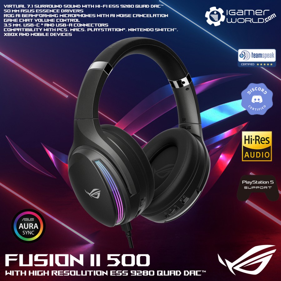 Jual ASUS ROG Fusion II 500 7.1 RGB with ESS 9280 Quad DAC Gaming ...