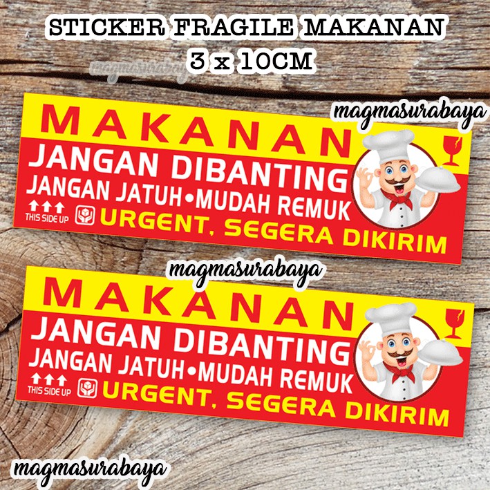 Jual Sticker Fragile makanan - sticker fragile Food -magma_surabaya ...