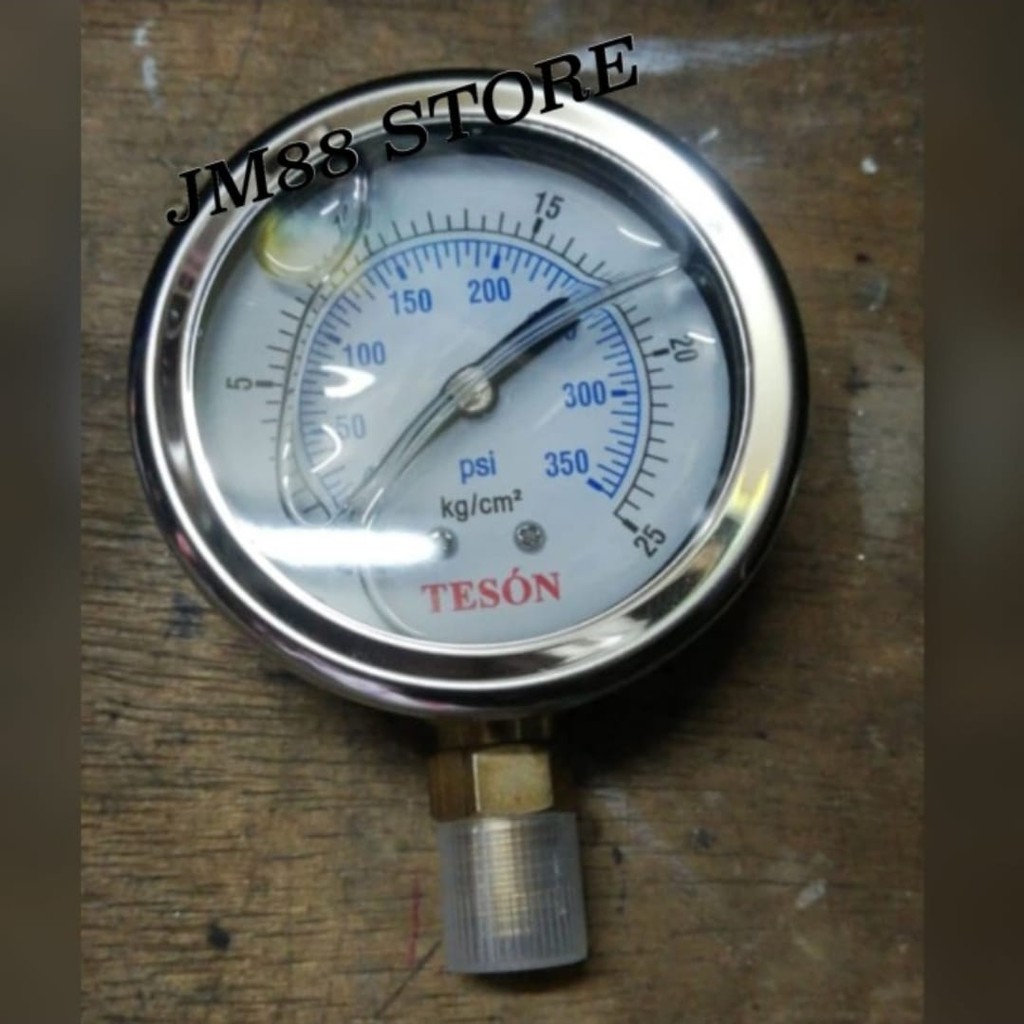 Jual pressure gauge / manometer / amper oli / alat ukur tekanan 25kg ...