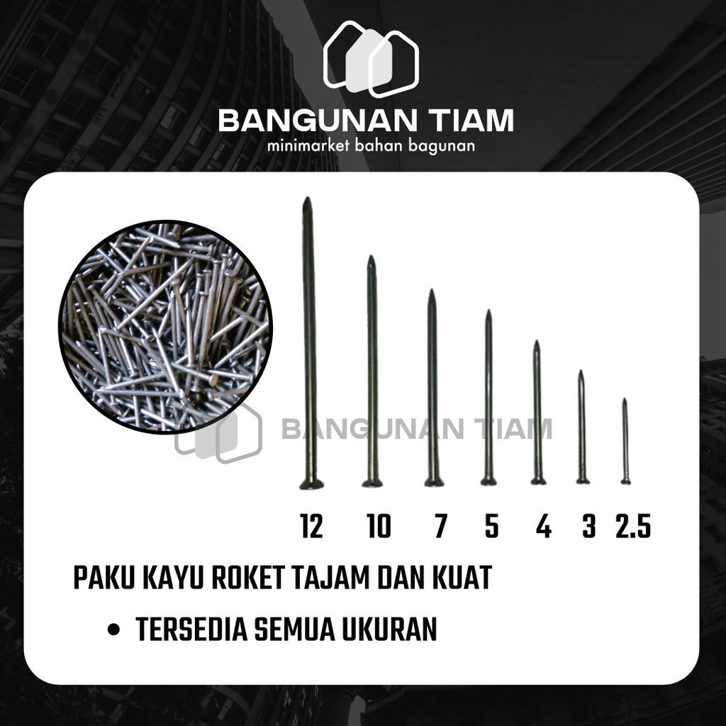 Jual PAKU KAYU 250 Gr SEMUA UKURAN 2, 3, 4, 5, 7, 10, 12 Cm PENDEK ...