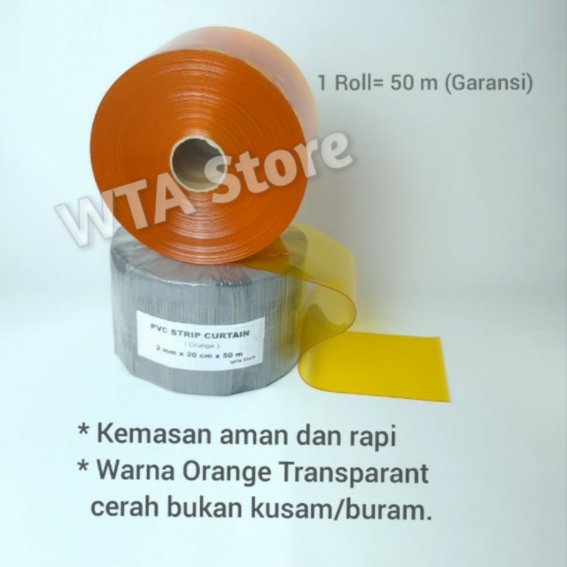 Jual TIRAI PVC STRIP CURTAIN TIRAI PLASTIK PVC Per Roll warna ORANGE ...