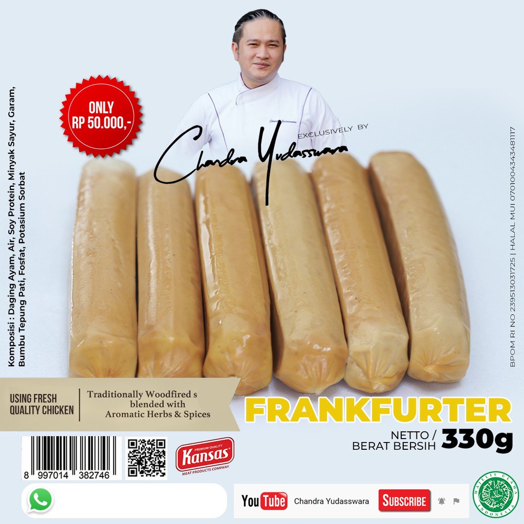 Jual Sosis CHEF CHANDRA - Chicken Frankfutter Besar Isi 6 | Shopee ...