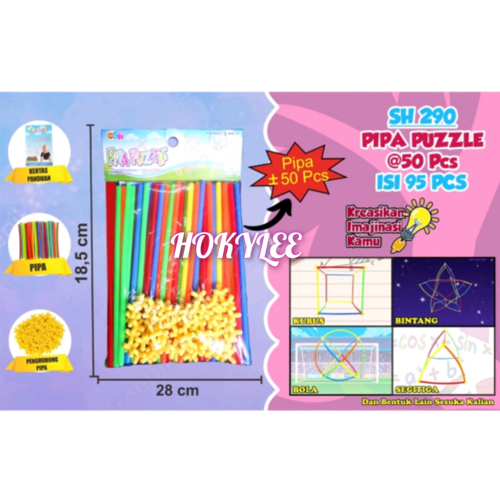 Jual Magic Straws Mainan Anak Pipa Puzzle 100 PCS / Mainan Anak Sedotan ...