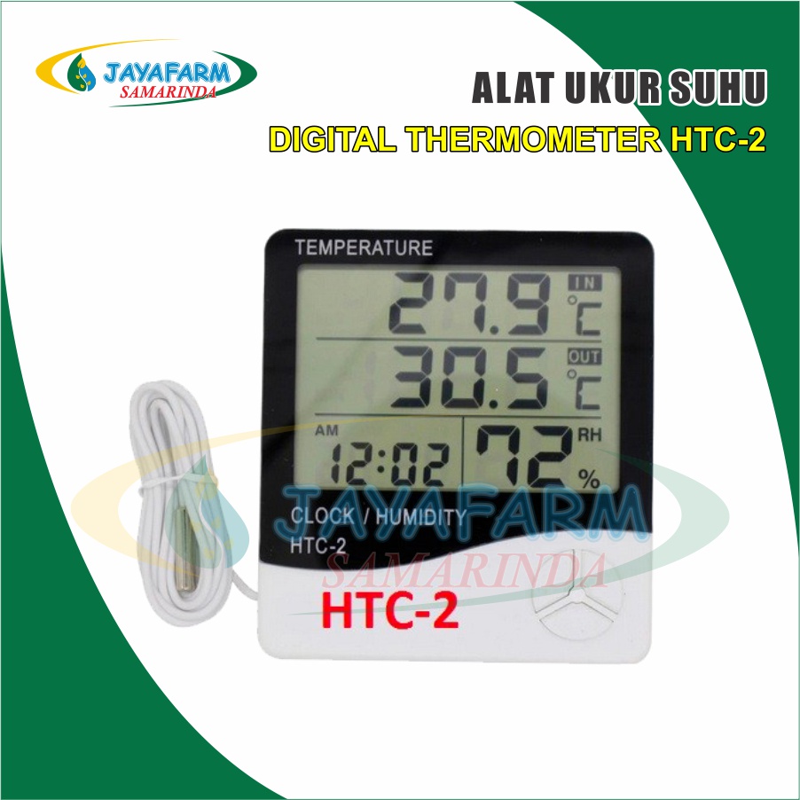 Jual Digital Thermometer Hygrometer With Clock – HTC-2 | Shopee Indonesia