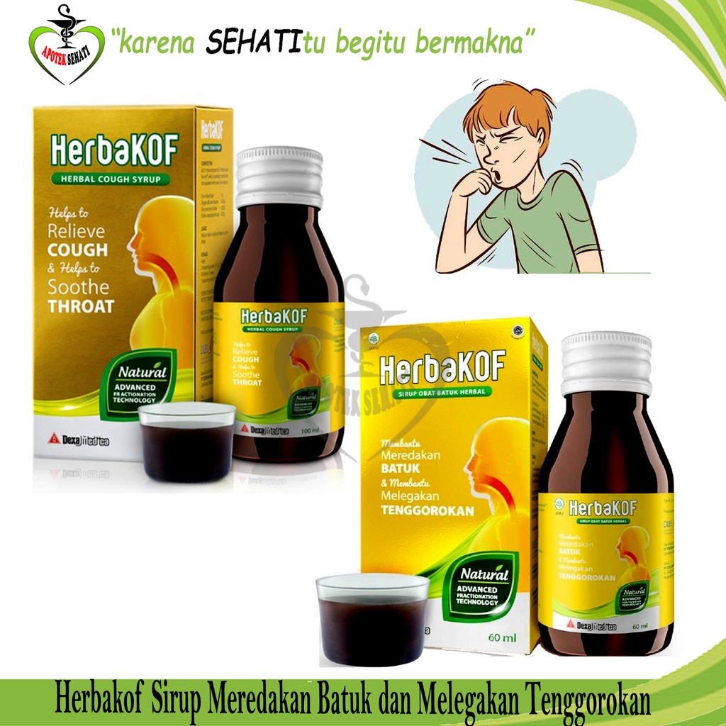 Jual Herbakof Obat Batuk Herbal Batuk Kering Dan Berdahak | Shopee ...