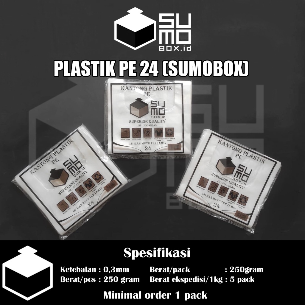 Jual Kresek PE Bening Diamond ukuran 15 24 TEBAL 250gr / Kantong ...