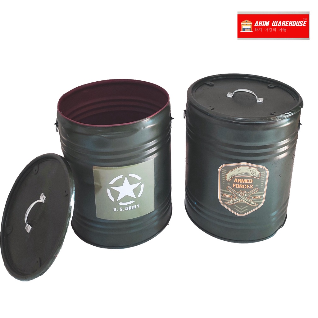 Jual Tong Tempat Sampah Besi 55 Liter US Army Militer Endisi Tentara ...