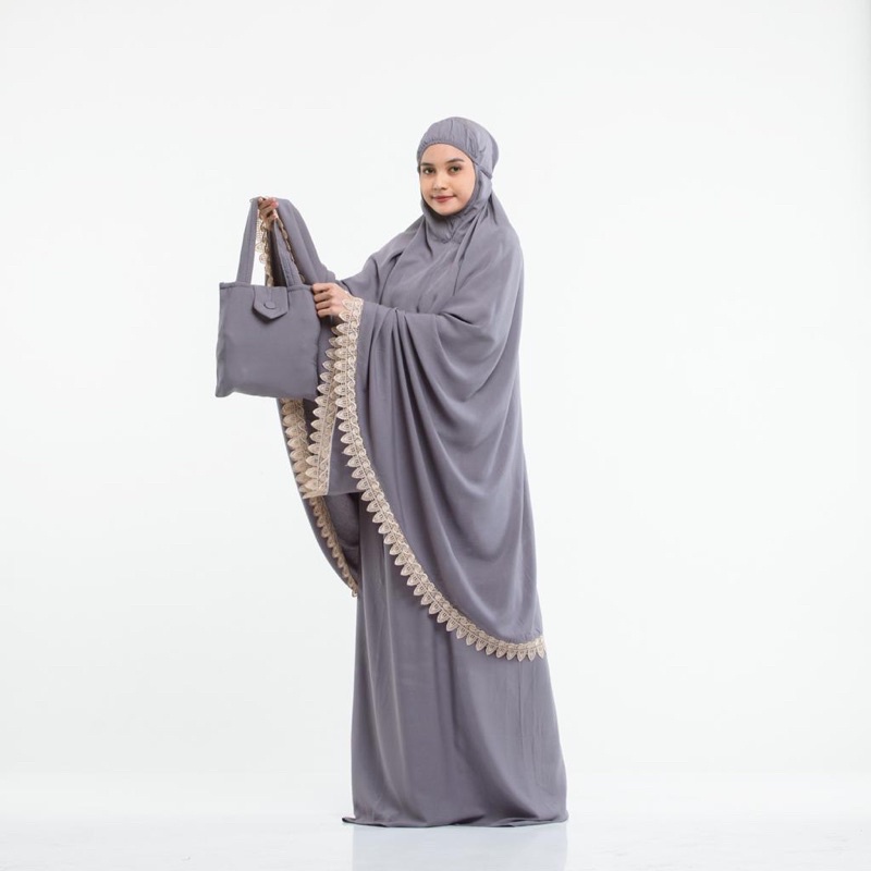 Jual Mukena katun rayon super elegant polos super jumbo mewah g tipis ...