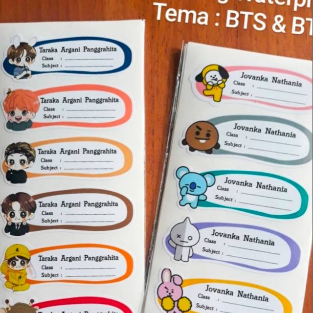 Jual Label Book Cutting BTS Waterproof / Label Book Cutting / Label BTS ...