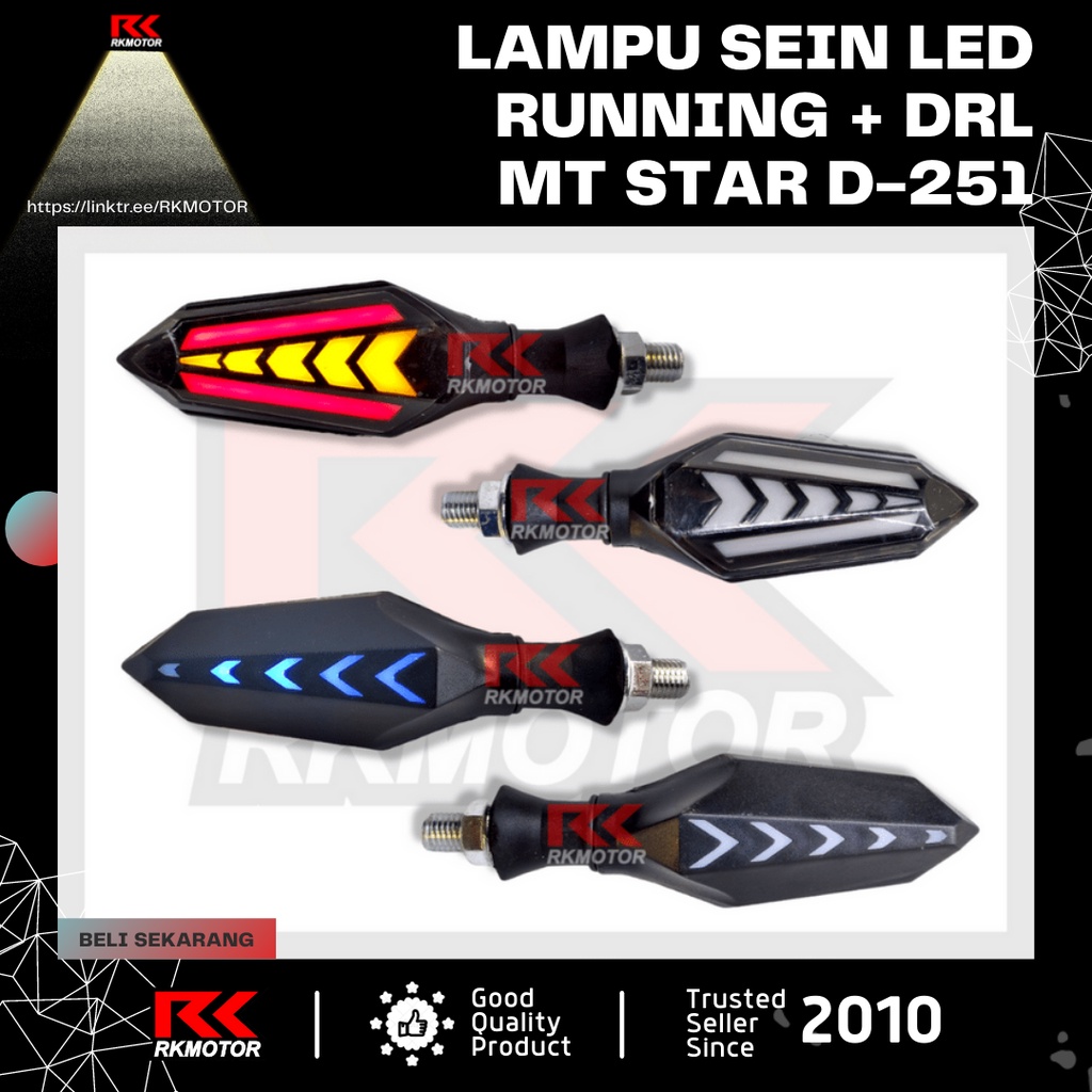 Jual Lampu Sein LED DRL 2 Warna Sen Motor Running - MT Star D251 ...
