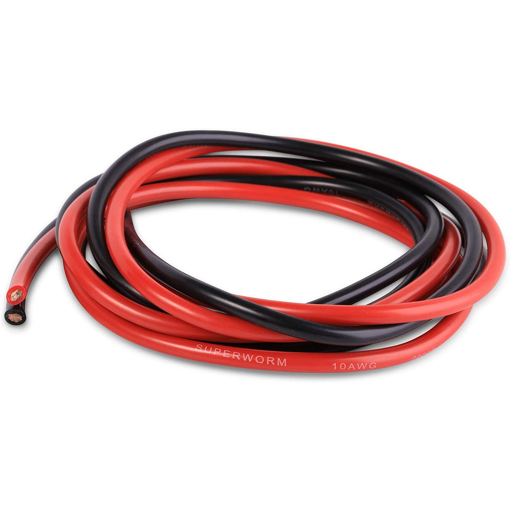 Jual 1meter Kabel batre 22AWG silicone 22 awg merah hitam cable battery ...