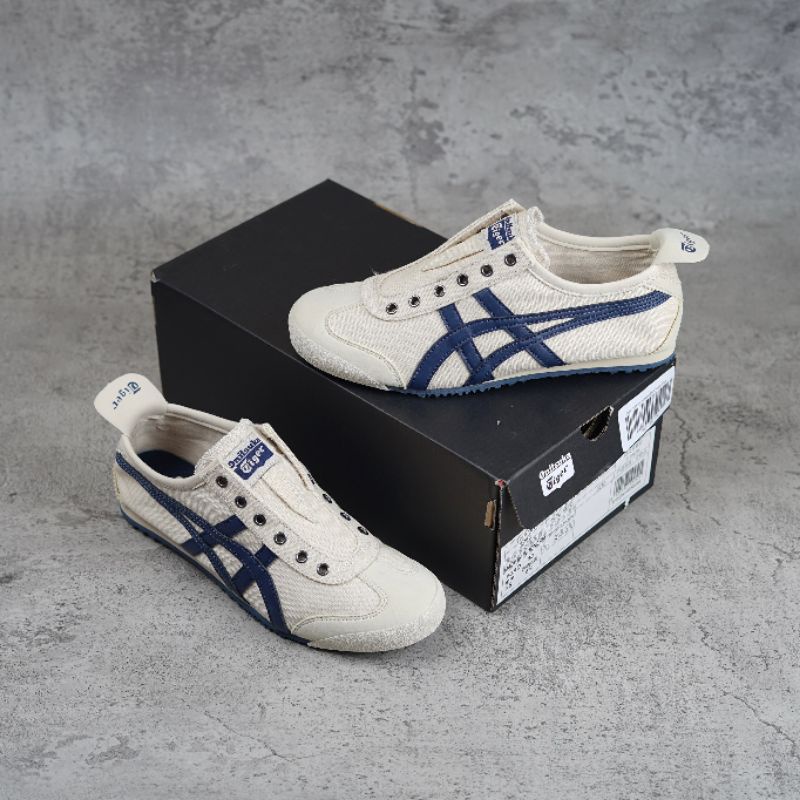 Jual Oni*suka Tiger Slip On Cream Blue | Shopee Indonesia