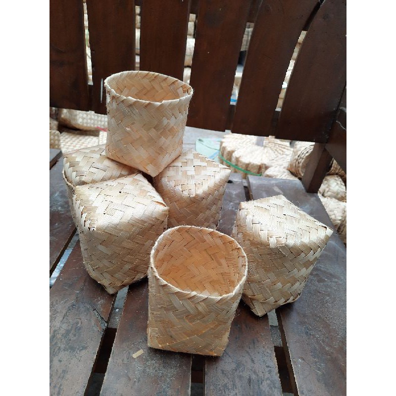 Jual besek tempat pensil keranjang mini ukuran 8x8 cm tinggi 11cm ...