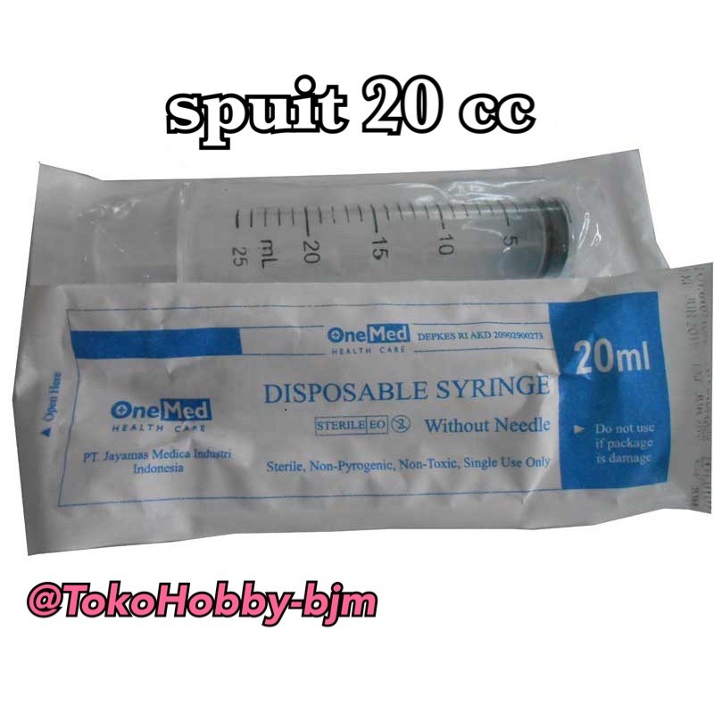 Jual spuit 20cc 20ml / spuit 20 ml 20 cc onemed syringe one med spuid alat bantu paksa makan ...