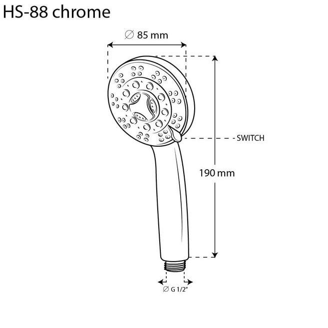 Jual VONE HS-88 Chrome Shower Set Handshower Mandi Hand Multi Fungsi ...