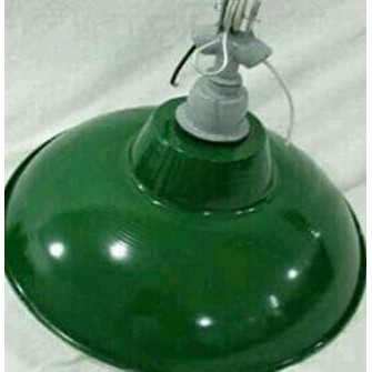 Jual Kap Lampu Jalan Gantung Tudung WD Hijau E27 SET + Fitting Keramik Besi | Shopee Indonesia