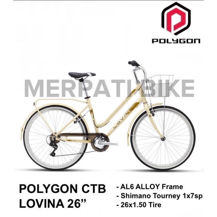Jual Sepeda Mini Keranjang City Bike Dewasa 7sp Polygon Lovina 26 Inch ...