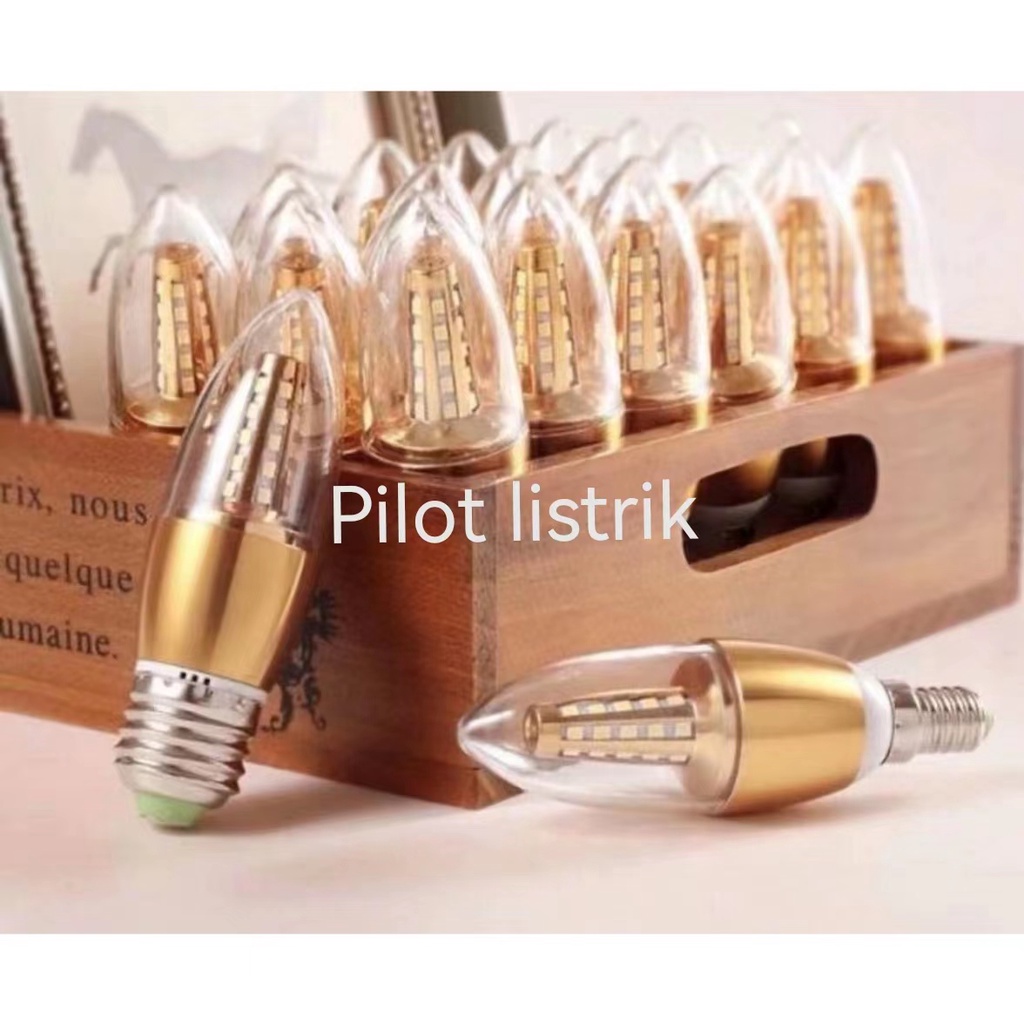 Jual Lampu Candle Led Bohlam Smd 5 Watt E14/E27 Putih Kuning Terang Bagus | Shopee Indonesia