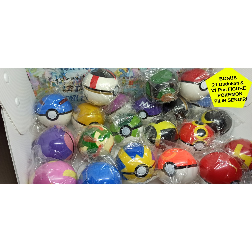 Jual 1 Set 21 Pcs Pokeball Poke Ball Cosplay 21 Pokemon Figure Pilih ...