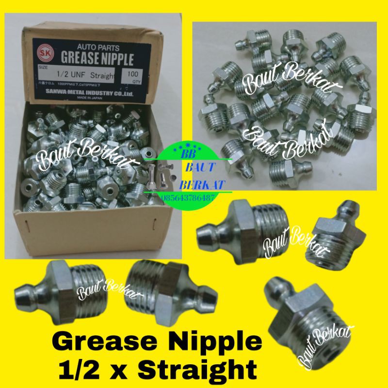 Jual nipple grease 1/2 lurus nepel gemuk 1/2 lurus grease nipple 1/2 ...