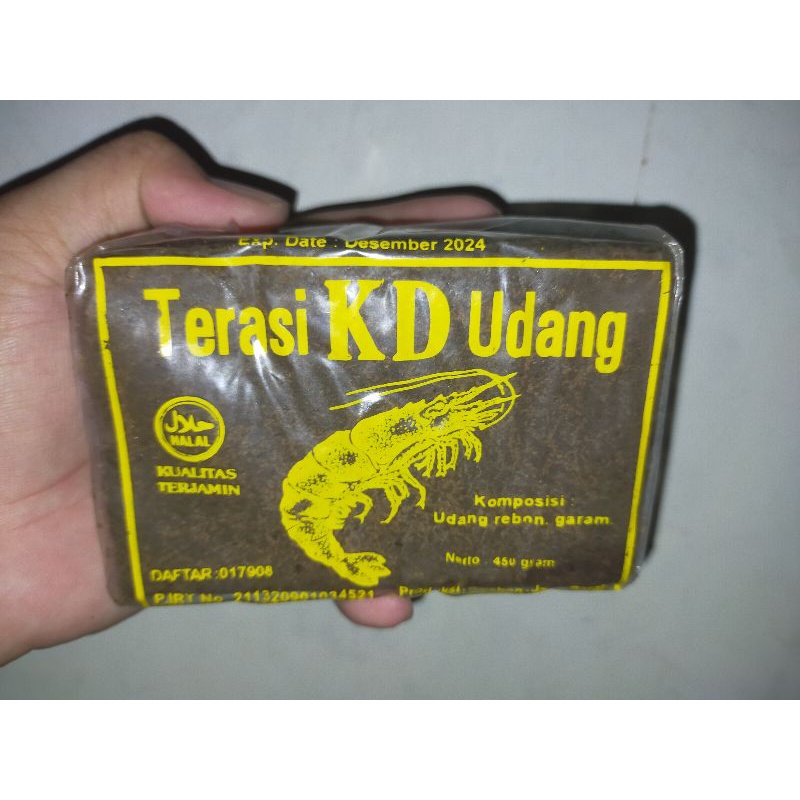 Jual Terasi Udang Asli Bentuk Kotak Merk KD Kemasan 450 Gram | Shopee Indonesia