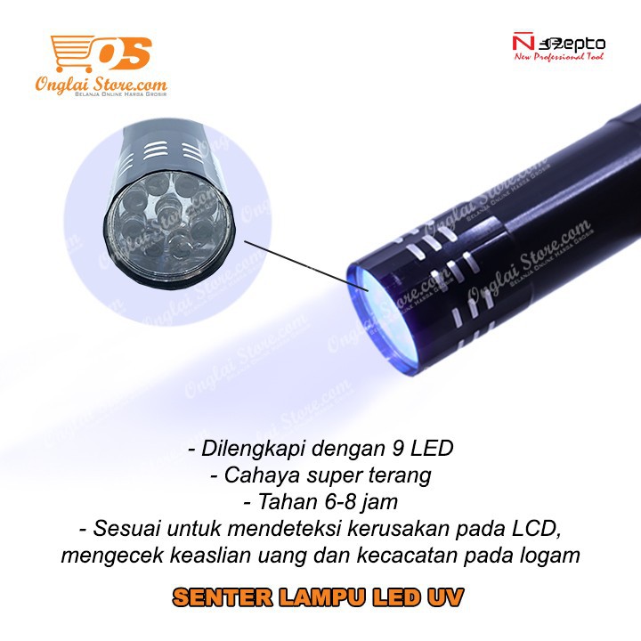 Jual LAMPU UV MODEL SENTER TANGAN 9 LED - SINAR: ULTRAVIOLE | Shopee ...