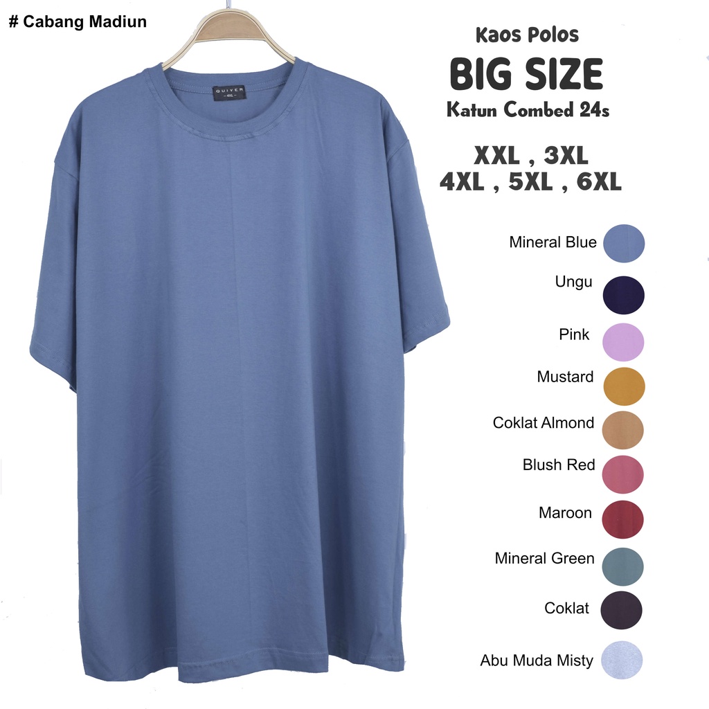 Jual Kaos Pria Polos jumbo Big Size XXL 3XL 4XL 5XL 6XL Quiver Oversize 2 | Shopee Indonesia