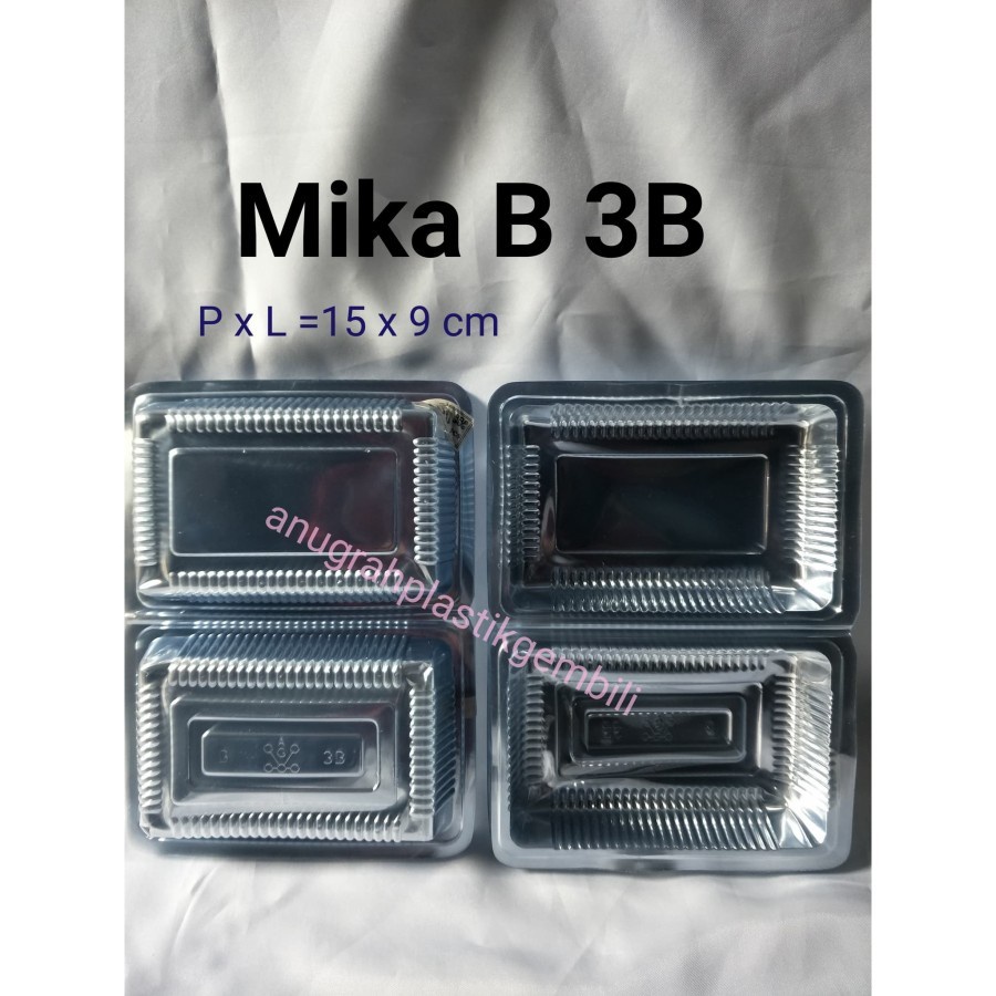 Jual Kotak mika makanan B 3B mika kue uk 15 x 9 isi 100 pcs | Shopee ...
