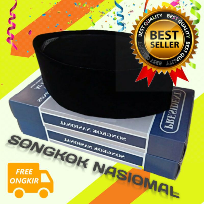 Jual songkok tinggi 7 ,PECI / KOPYAH HITAM POLOS AC DAN NON AC | Shopee ...