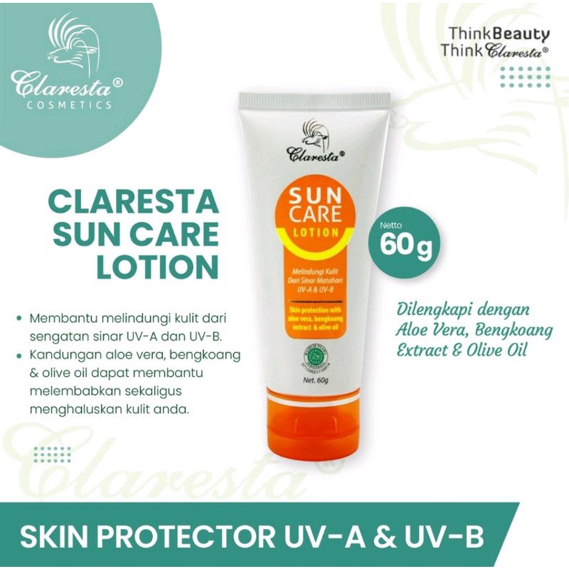 Jual Claresta Sun Care Lotion 60 g | Shopee Indonesia