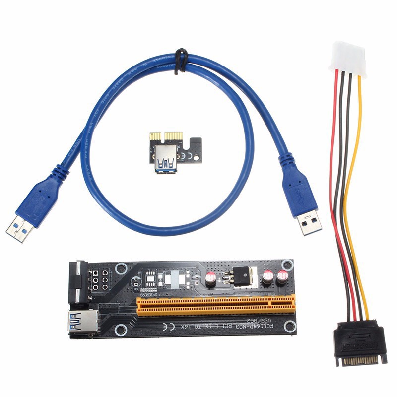 Jual Extender Adapter Riser Card Extension PCI-E PCIe1x 16x Bit coin ...
